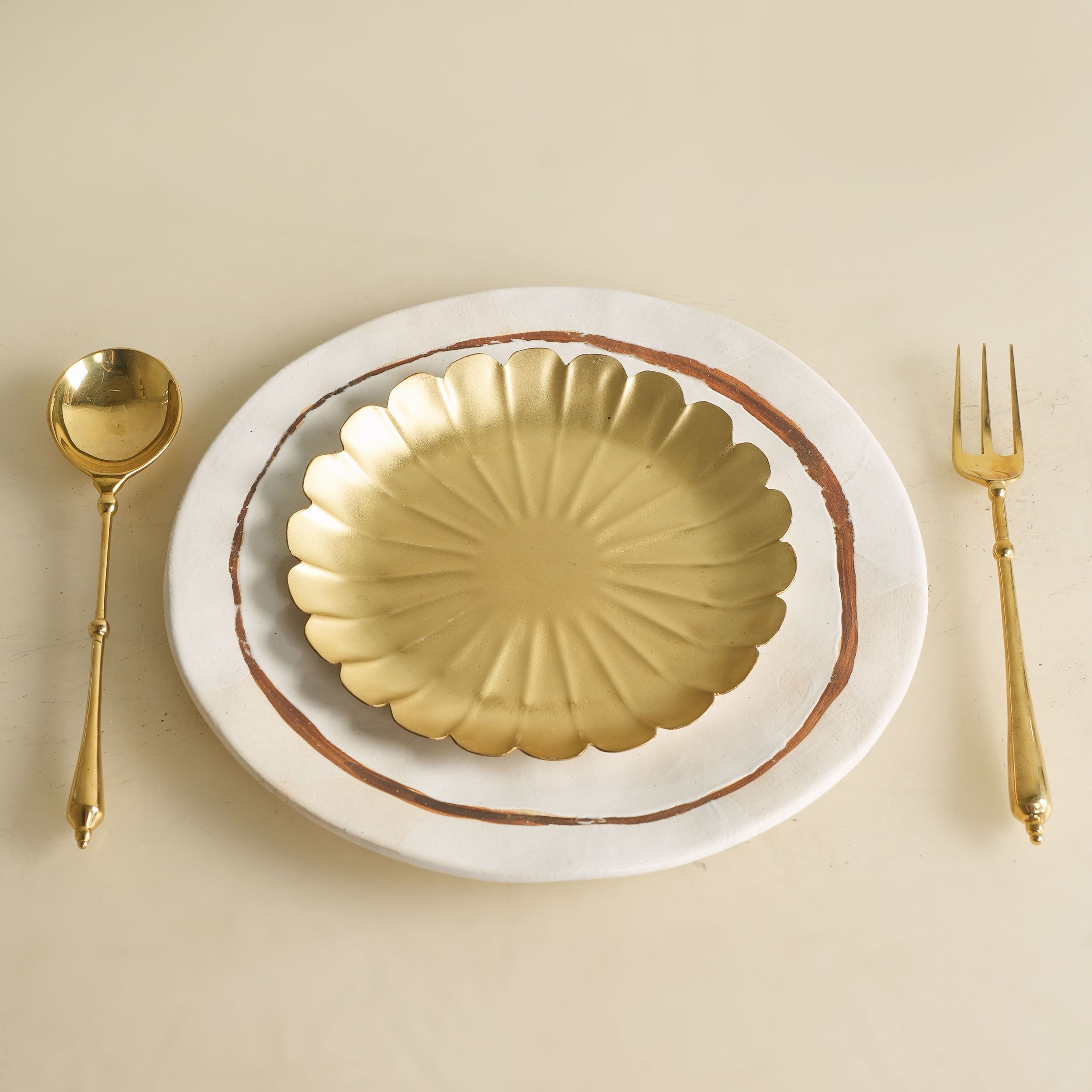 Brass Scallop Plate | Tablescape by Eeshaan | Le Mill