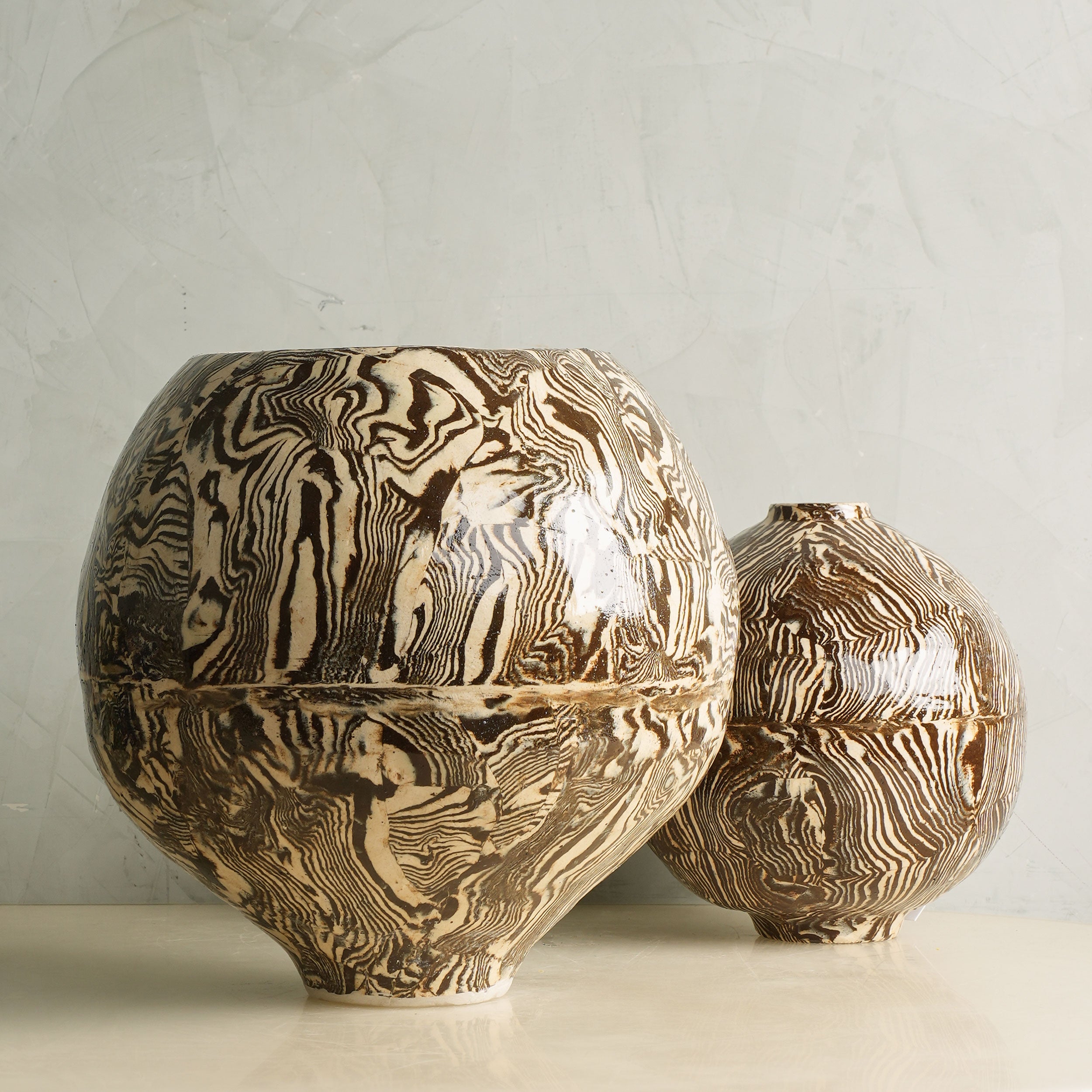 Large V shape moon jar | Tablescape by Eeshaan | Le Mill