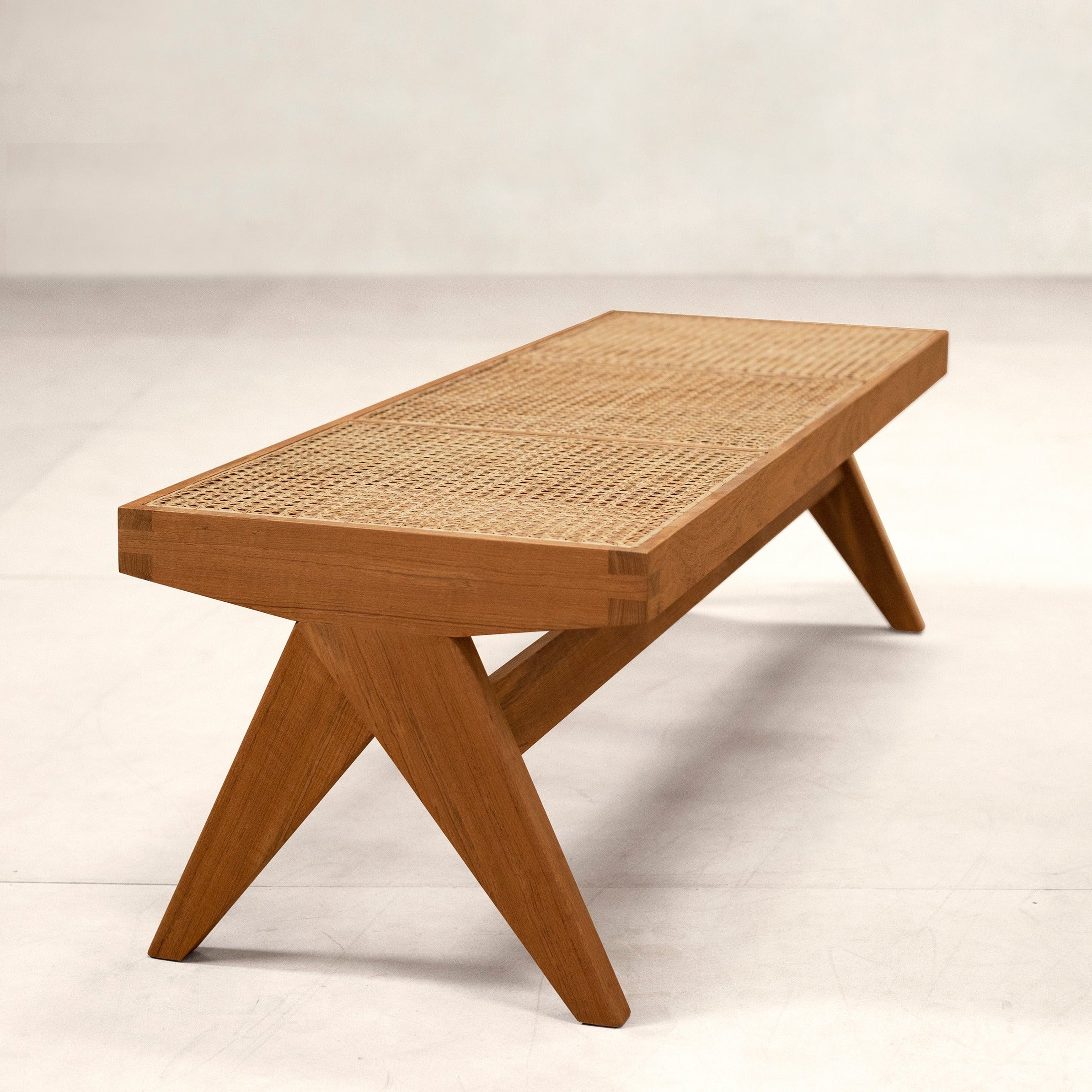 Teak and Cane Bench | Phantom Hands | Le Mill